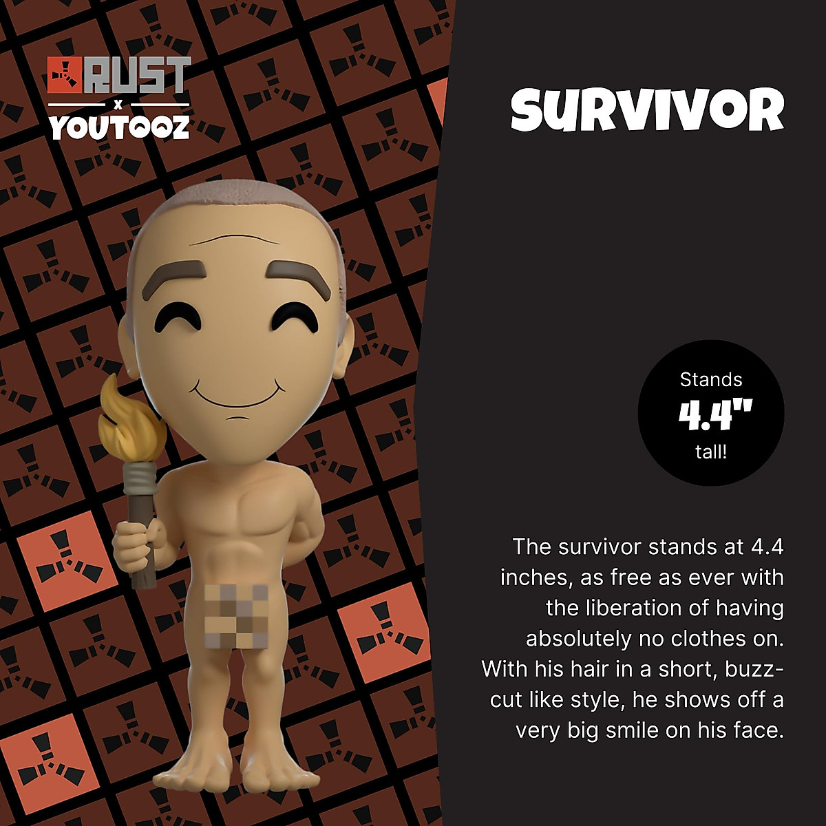 You Tooz Survivor 4.4" Vinyl Figure, Official Licensed Collectible Survivor Rust Figurine from Video Game Rust Rust Collection