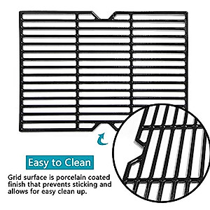 Hongso 18 1/4 Inch Porcelain Coated Cast Iron Grill Grate Cooking Grid Replacement for Charbroil 463268008, 80005665, CG-65P-CI, Thermos, Uniflame, Master Forge Gas Grill, g515-00b5-w1, PCF652