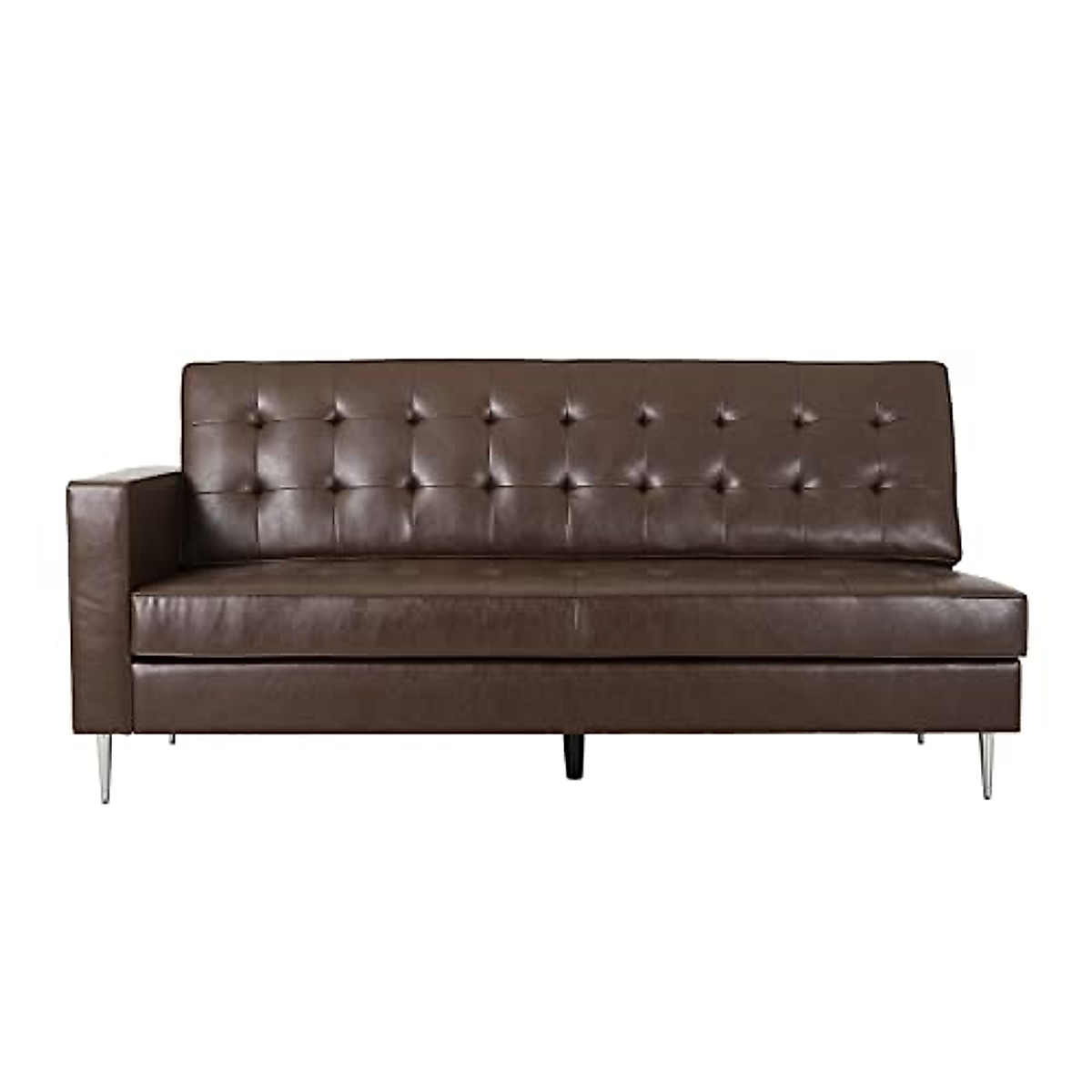 Christopher Knight Home Gebo Sofas, Dark Brown + Chrome