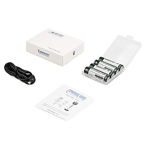 Keeppower USB Rechargeable Li-ion AA Batteries 3390mWh Double A Protected Lithium Battery 1.5V 2260mAh High Capacity Fast Charge Included with a 4-in-1 Charging Cable (Pack of 4)