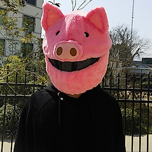 Motorcycle Helmet Cover, Windproof Plush Helmet Decoration Cute Pig Fun Rides & Gifts for Motorcycle Helmet Valentine's Day Gifts (Helmet not Included)