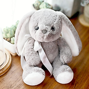 uoozii Warmable Bunny Stuffed Animal - Microwavable 12" | 2 Pounds Unscented Weighted Stuffed Animals Non-Shedding Bunny Plush Coolable & Heatable Warm Gifts for Kids & Adults
