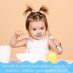 36 Pcs Kids Silverware Set Toddler Utensils Stainless Steel Safe Forks and Spoons 16 Kids Forks 16 Kids Spoons Children Metal Cutlery Set Baby Flatware Sets (Silver)