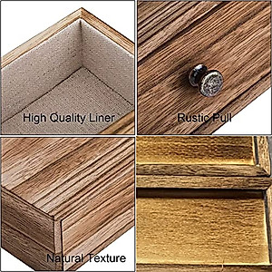 Yesland 2 Pcs Floating Nightstand with Drawer - Rustic Wood Floating Wall Mounted Drawers Floating Shelf with Drawer for Living Room, Bedroom, Storage, Display - Yellowish Brown