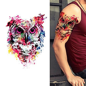 Glaryyears Watercolor Animal Temporary Tattoos for Women Adults, 5 Pack Large Big Fake Creative Tattoo Stickers, Perfectly on Body, Rock Art, Tumblers, Smooth Surfaces