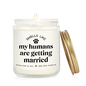 PETALSUN Wedding Gifts for Dog Lovers, Bridal Shower Gifts, Lavender Scented Soy Wax Candle, Bride Gifts, Bachelorette Gifts for Dog-Loving Couples, Bride