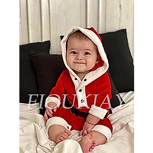 Newborn Baby Boys Girls Buffalo Plaid Christmas Outfits Romper Infant One Piece Christmas Clothes Jumpsuit with Hat Grey