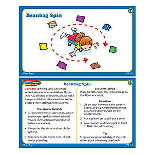 Super Duper Publications | Scooter Board Activities Fun Deck | Occupational Therapy Flash Cards | Educational Learning Materials for Children