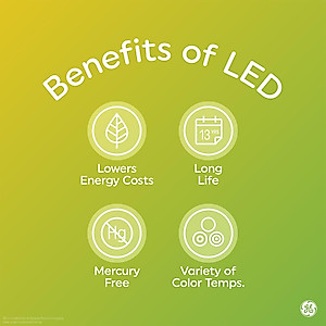 GE LED+ Color Changing Light Bulbs, 18 Colors & 5 Light Modes, No App or Wi-Fi Required, Remote Included, A19 Light Bulb (1 Pack)