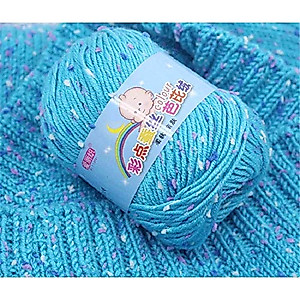 6 Pack of Colourful Cotton Knitting Crochet Yarn Sweater Supersoft Yarn Set for Baby Blankets and Clothes Hat Scarf 300g
