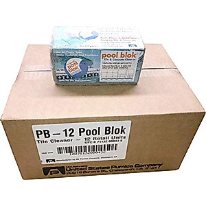 US Pumice Pool Cleaning Blok Case of 12, PB-12, Pumie Pumice Stone for Pools & Spa Tile, Grout & Concrete Cleaning (12)