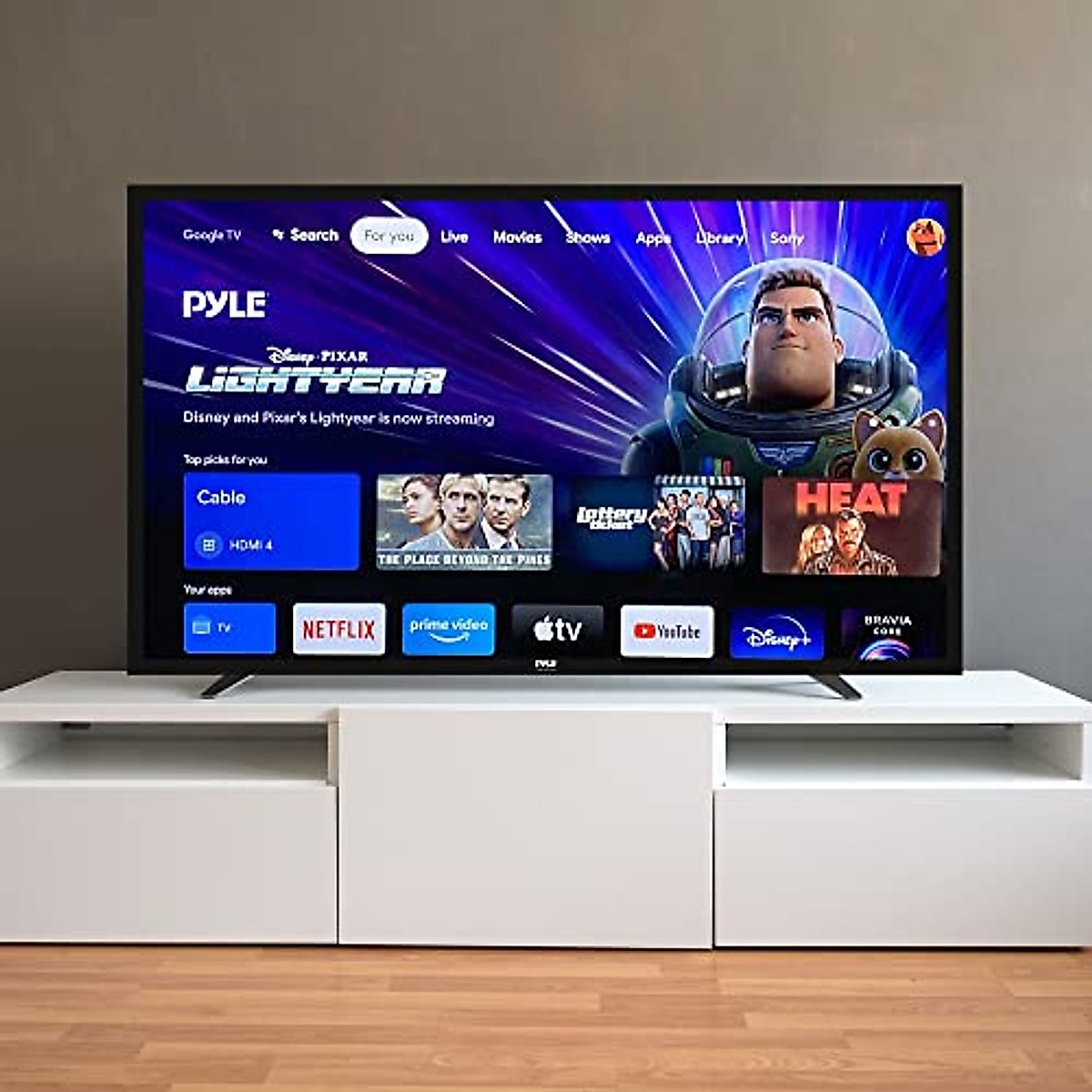 Pyle 32 inch HD LED Smart TV, Supports Up to 1366×768 Resolution, Built in WebOS 5 Operating System
