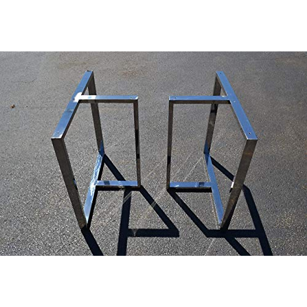 Polished Stainless Chrome Table Legs, T-Shaped Style - Any Size