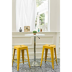 Vogue Furniture Direct 24" High Barstools Backless Yellow Metal Barstool Indoor-Oudoor Counter Height Stool with Square Seat, Set of 4 - VF1571019-4