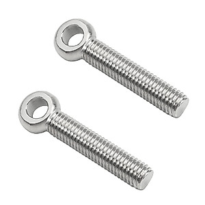 MroMax M10x 50mm Machinery Shoulder Swing Lifting Eye Bolt 304 Stainless Steel Metric Thread Silver 5pcs