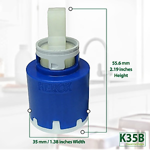 Kerox NKJ35A Single Lever Faucet Cartridge, Replacement Cartridge w/Right Rotation, Repair Kit for Kerox Single Lever Faucet - 35mm