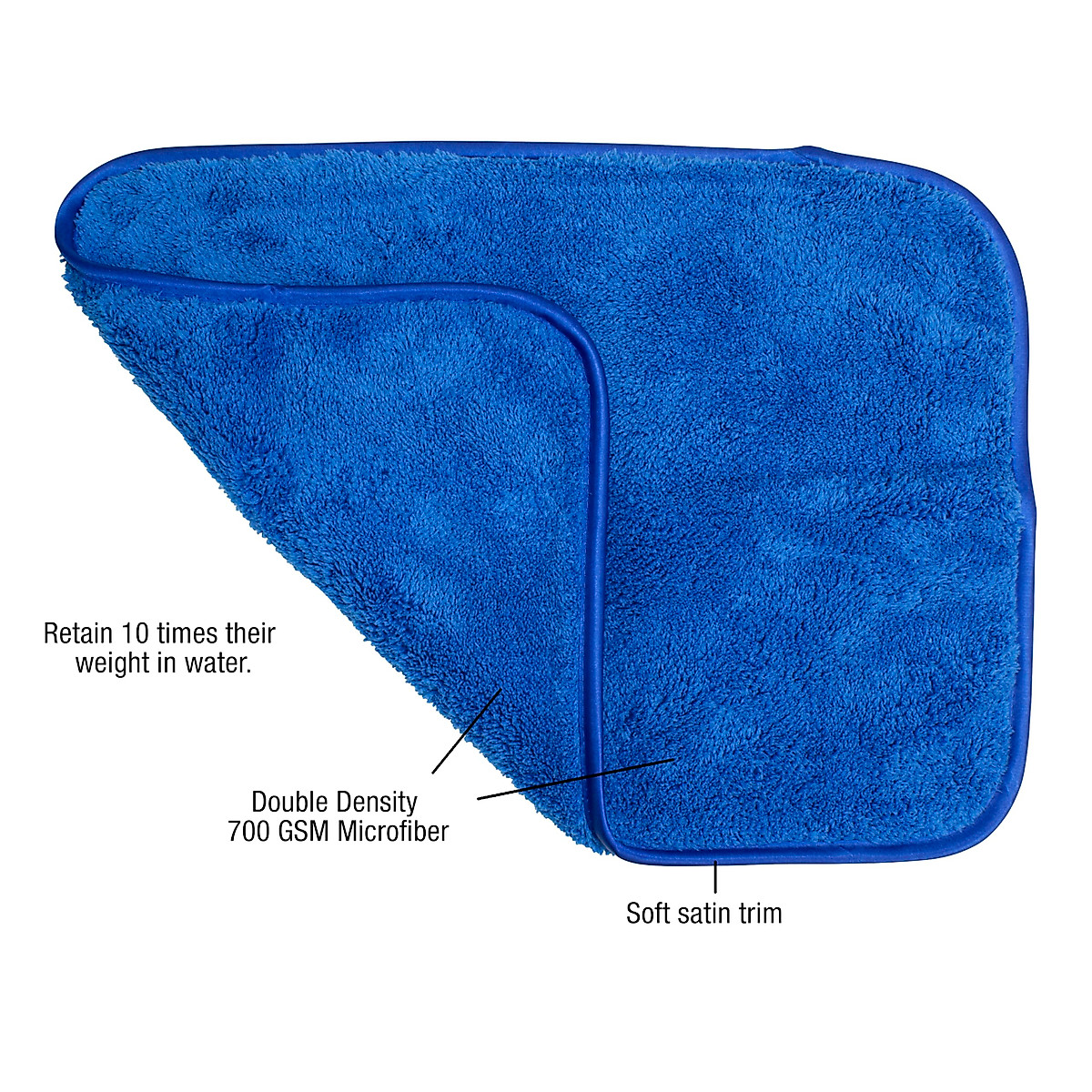 Eurow Double Density Microfiber Soft Fluffy Absorbent Shag Towels Scratchless Cleaning Drying Detailing 700GSM 12 X 16 Inches 10 Pack