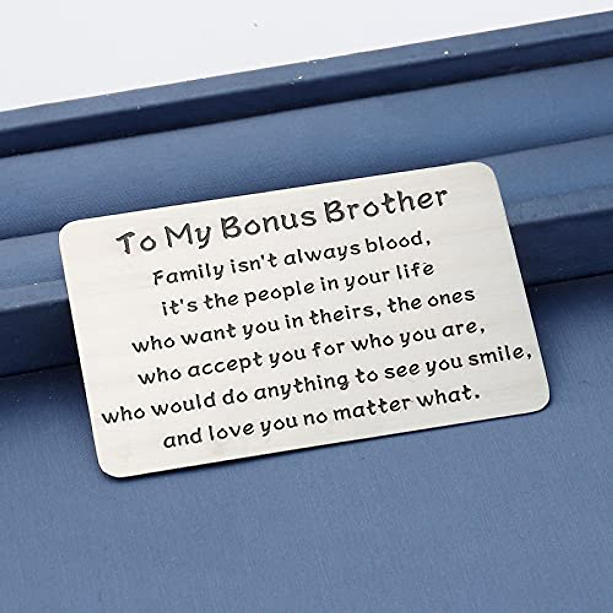 bobauna Bonus Brother Engraved Wallet Card Family Isn't Always Blood Brother in Law Wedding Gift (bonus brother card)