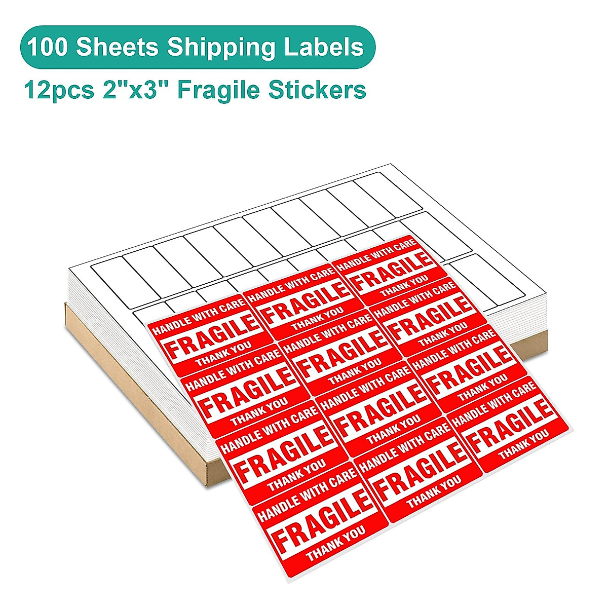 MFLABEL Address Labels, 1" x2-5/8 Mailing Labels, 30-UP White Shipping Labels for Inkjet or Laser Printer, 750 Sticker Labels (25 Sheets), 30 Labels per Sheet