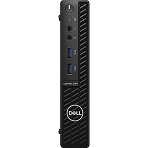 Dell OptiPlex 3000 3080 Desktop Computer - Intel Core i5 10th Gen i5-10500T Hexa-core (6 Core) 2.30 GHz - 8 GB RAM DDR4 SDRAM - 256 GB NVMe M.2 PCI Express M.2 SSD - Micro PC - Black (Renewed)