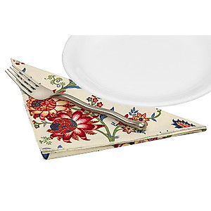 Decorative Things Cloth Napkins Set of 4 Cotton Table Linen Napkins Dinner Wedding Table Décor Bridal Shower Garden Party Floral, 18"x 18" Made in USA