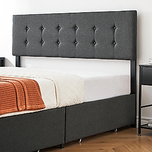 IDEALHOUSE Queen Bed Frame with 4 Storage Drawers,Grey Queen Size Upholstered Platform Bed Frame with Headboard and Wooden Slats Support No Box Spring Needed