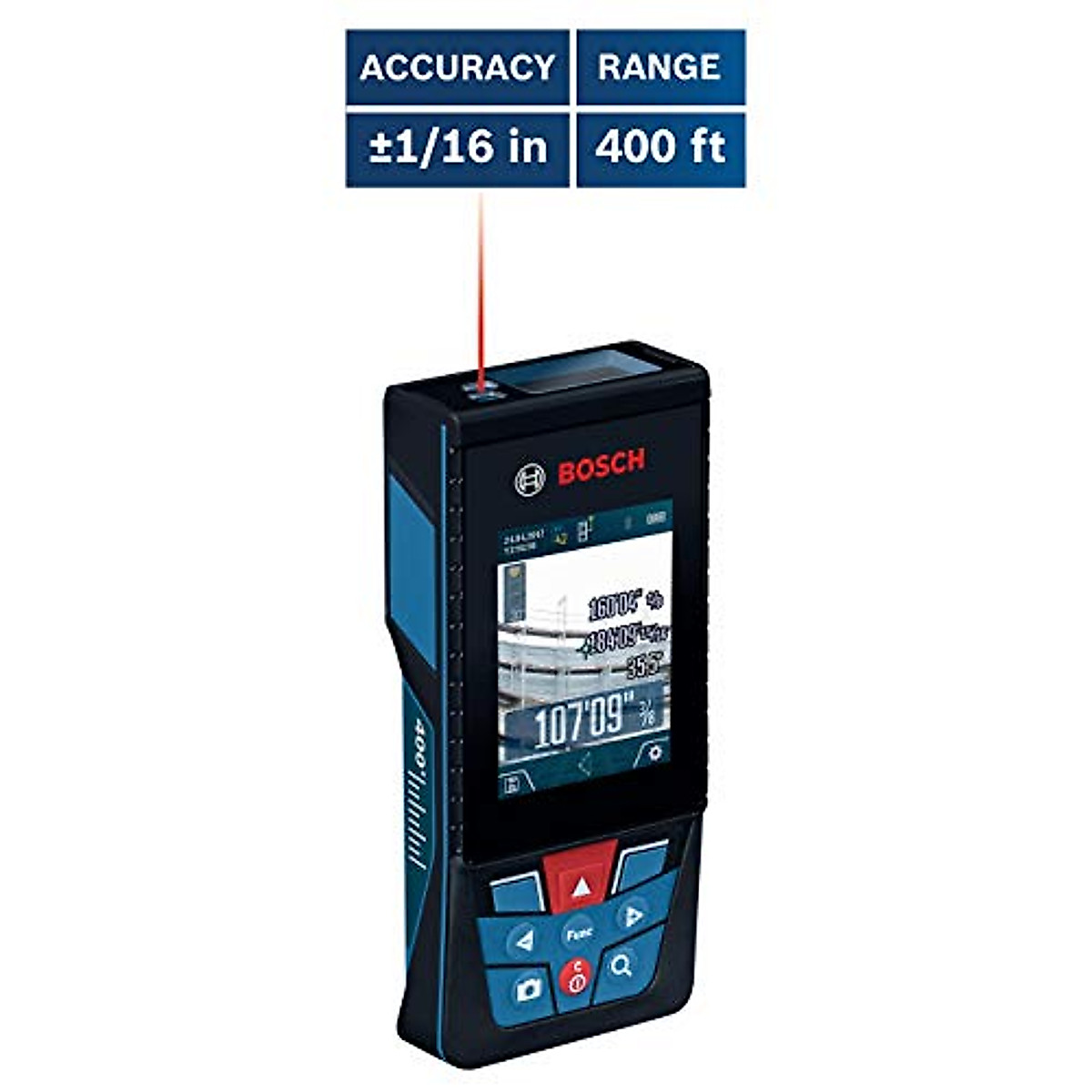 BOSCH GLM400CL Blaze Outdoor 400ft Bluetooth Connected Laser Measure with Camera & Lithium-Ion Battery