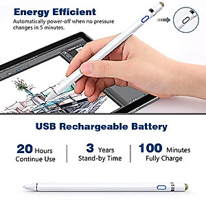 TiMOVO Stylus Pen for iPad, Apple Pencil for iPad 10/9/8/7/6th Generation,2022 iPad Pro 12.9/11,iPad Air 5/4/3,Mini 6/5 Precise Writing/Drawing, Palm Rejection Apple Pen for Touch Screen, White