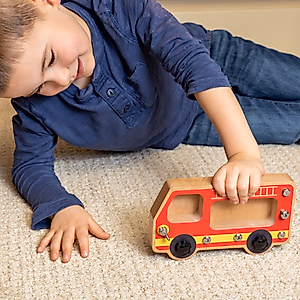 Montessori Screwdriver Set with Bolt Board. Toddler Tool Set with Real Tools for Kids Who Love Fire Truck Toys. Wooden Montessori Toys for 3, 4, 5 Year Olds. Fine Motor Toy for Preschool Learning.