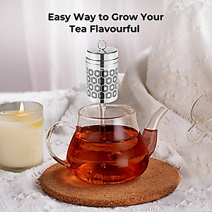 Reinmoson Tea Strainers for Loose Tea, Extra Fine Mesh Tea Infuser for Loose Leaf Tea, 304 Stainless Steel & Updated Slim Threaded Lid, Loose Leaf Tea Steeper for Black Tea, Rooibos, etc