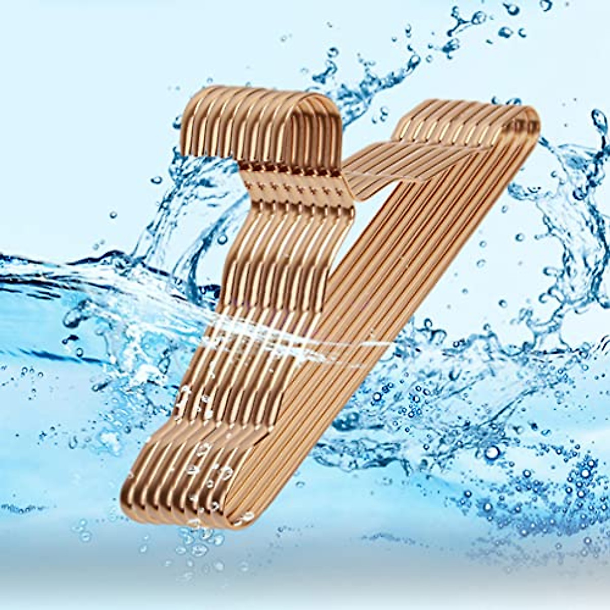 LIFKOME 5/10/15/20/30 Packs Coat Hangers 17.7 Strong Metal Wire Hangers Heavy Duty Clothes Hangers with Non Slip Grooves Standard Suit Hangers Space Saving Clothing Hanger