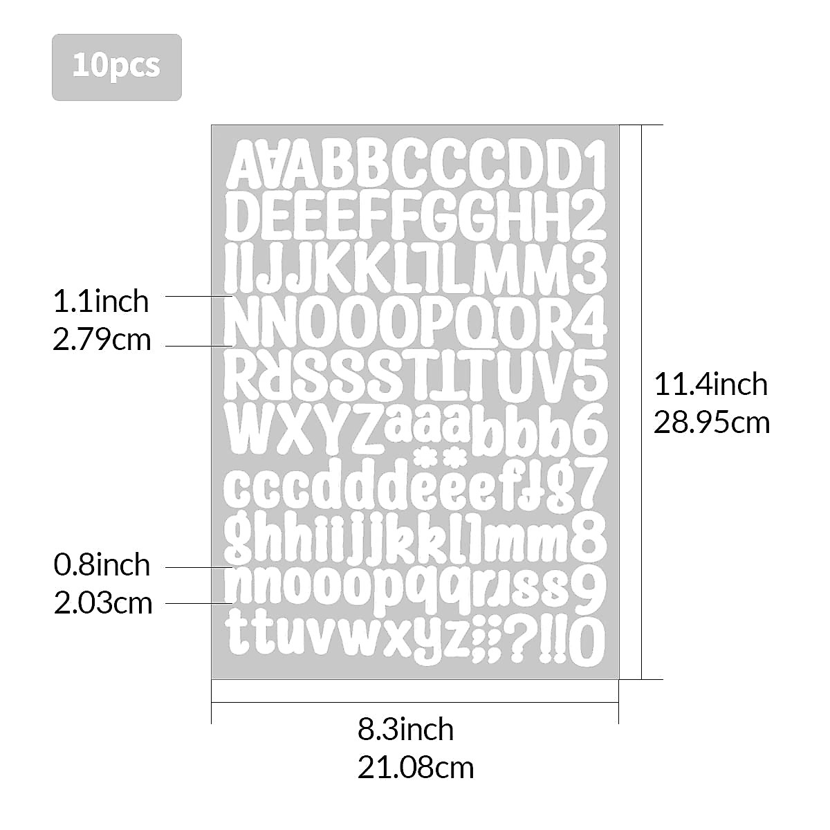 1260 Pieces 10 Sheets A4 Vinyl Letter Sticker, Self Adhesive Letters Numbers Mailbox Numbers Sticker for Signs, Window, Mailbox, Door (White,1 Inch)