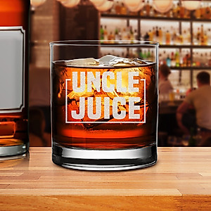 NeeNoNex Uncle Juice Whiskey Glass - Great Gift for Uncles - Special Uncle Rock Glass for Birthday Father’s Day Christmas