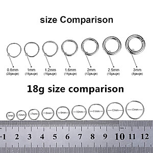 8mm Septum Ring Septum Jewelry Seamless Clicker Nose Rings 18 Gauge 18g Cartilage Earring Lip Rings Silver Nose Piercing Surgical Steel Helix Earrings