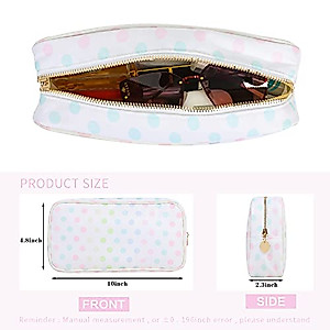 MONOBLANKS Nylon Small Makeup Pouch Bag Cute Travel Cosmetic Bag for Women (Polka Dot)