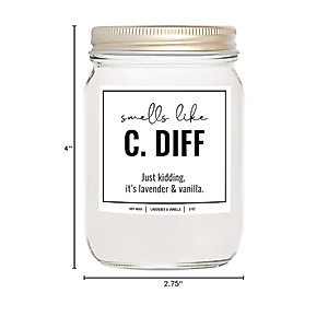 YouNique Designs, Smell Like C. Diff Registered Nurse Candle, 8 Oz, Funny Nurse Gifts for Women, Rn Gifts for Nurses, Gi Nurse Appreciation Gifts, Future Nurse Graduation Gift (Lavender & Vanilla)