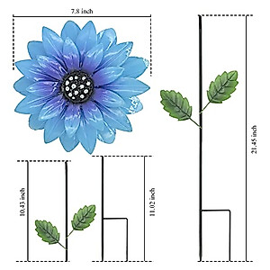 Flower Outdoor Garden Stakes Decor,Metal Flower Stick Décor,Flowers Metal Flowers Water Proof Decorative for Lawn Yard Patio