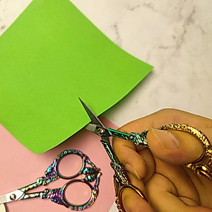 Glexal Small Embroidery Scissors with Cover -Cute and Comfortable handles with Sturdy and Sharp Tips for Precise Cutting, Perfect Size for Keeping in Your Sewing and Craft Supplies Kit