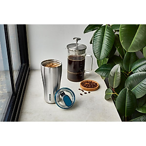 BLACK + BLUM - Insulated Tumbler - 18/8 Stainless Steel Vacuum Insulated Travel Tumbler with Leak Proof, Lockable Lid - Keeps Hot for 6hrs, Cold for 8hrs, Ocean - 600ml