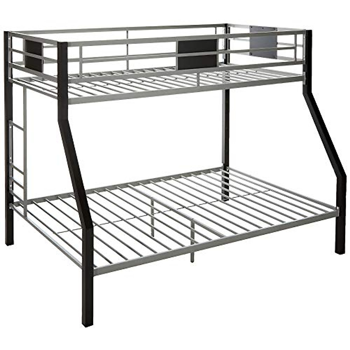 Signature Design by Ashley Dinsmore Industrial Twin Over Full Metal Children's Bunk Bed with Ladder, Black & Gray