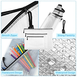 Fainne 8 Pcs Art Portfolio Bag 19 x 25 Inches Poster Storage Bag with Zipper and Handle 24 Pcs A3 A4 A5 Pencil Bags Artwork Supplies Storage Bag for Charts Bulletin Boards Artworks Teaching Material