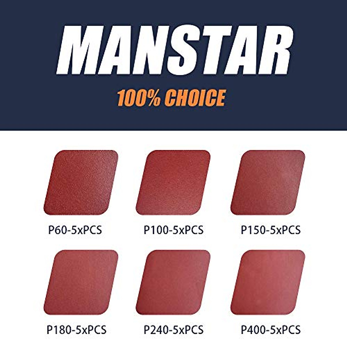 30 PCS 9-Inch Assorted PSA Aluminum Oxide Sanding Disc,NO-Hole Self Stick