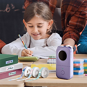 Phomemo D30 Label Maker Machine with case and 1 roll Label Tape, Portable Bluetooth Label Printer, Small Smart Phone Handheld Sticker Mini Labeler Multiple Templates Font Icon Easy to Use