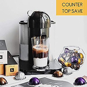 RUSFOL Large-Capacity 12-Sided Polygon Elegant Coffee Pods Holder for Nespresso Vertuoline Capsule