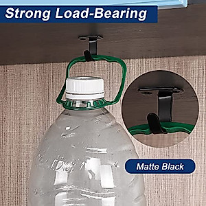 NearMoon Stainless Steel Screw Mounted Ceiling Hooks, Under-Shelf Towel/Robe Clothes Hook Heavy Duty Coat Hook Hanger for Bathroom Kitchen Cabinet Garage, 10 Pack (Matte Black)