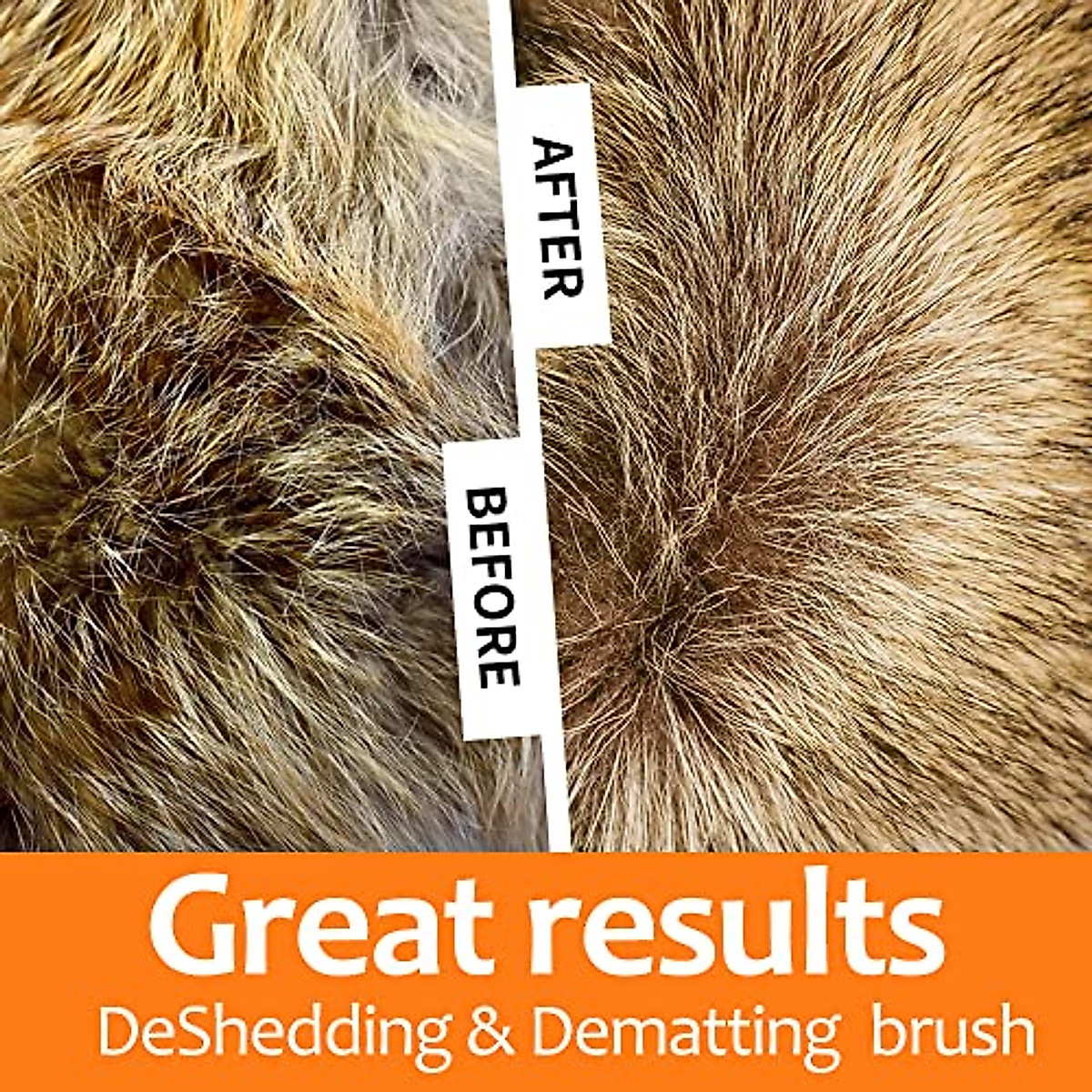 Undercoat rake for Dogs，Dog Deshedding Brush for Large Dogs，2 in 1 Dematting Comb & deShedding Tool for Long Hair Cats，Pet Hair Grooming Brush, Clear mats and tangles, Reduces Shedding by 95%…