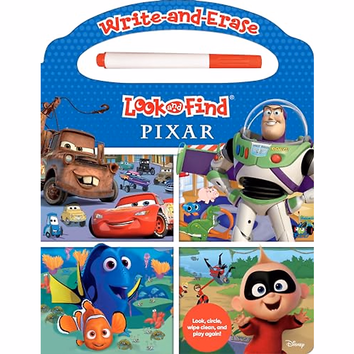 Disney Pixar Toy Story, Cars, and More! - Write-and-Erase Look and Find Wipe Clean Board - PI Kids