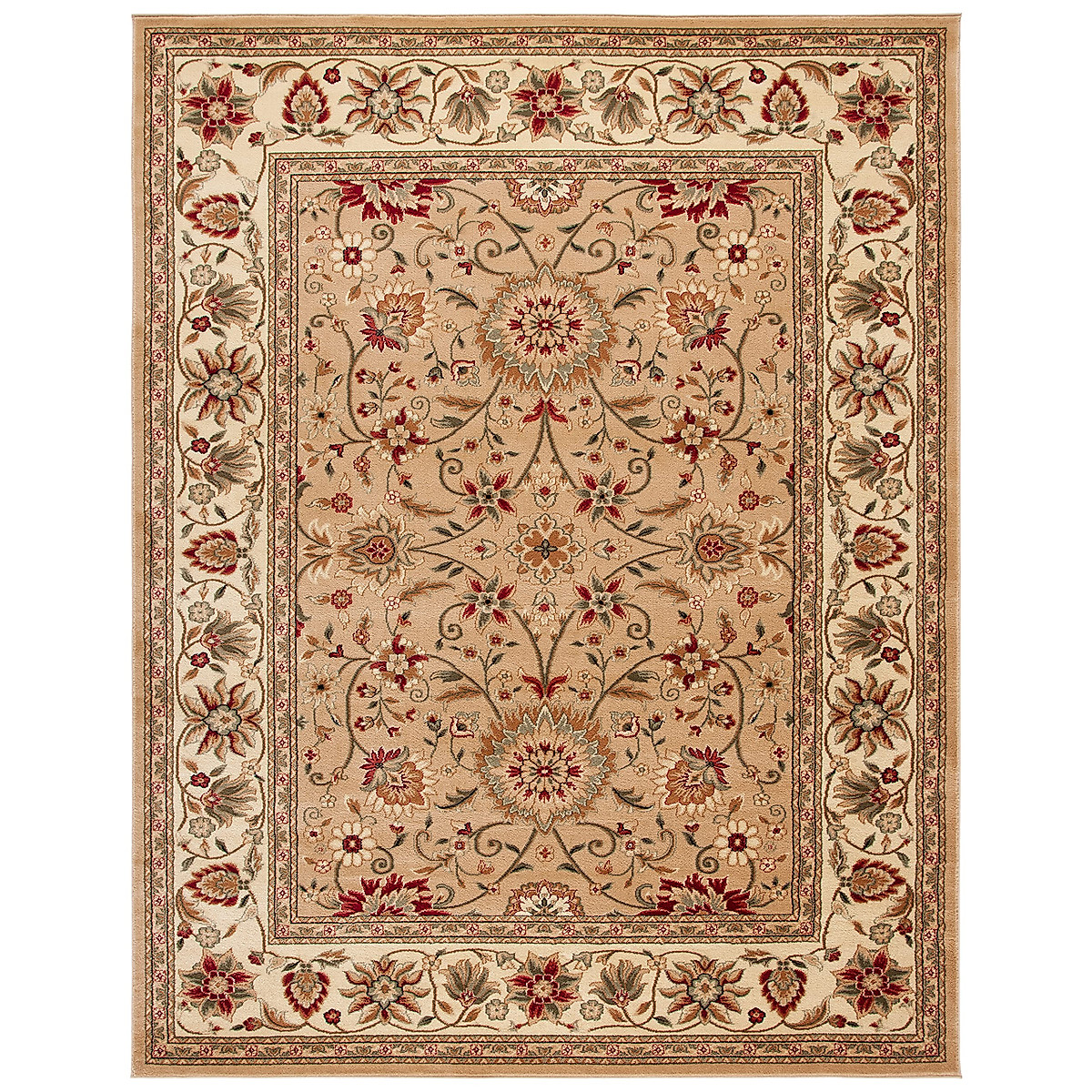 SAFAVIEH Lyndhurst Collection Area Rug - 10' x 14', Beige & Ivory, Traditional Oriental Design, Non-Shedding & Easy Care, Ideal for High Traffic Areas in Living Room, Bedroom (LNH212D)