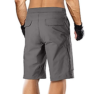 FREE SOLDIER Men's Lightweight Breathable Quick Dry Tactical Shorts Hiking Cargo Shorts Nylon Spandex（Gray 36Wx10L