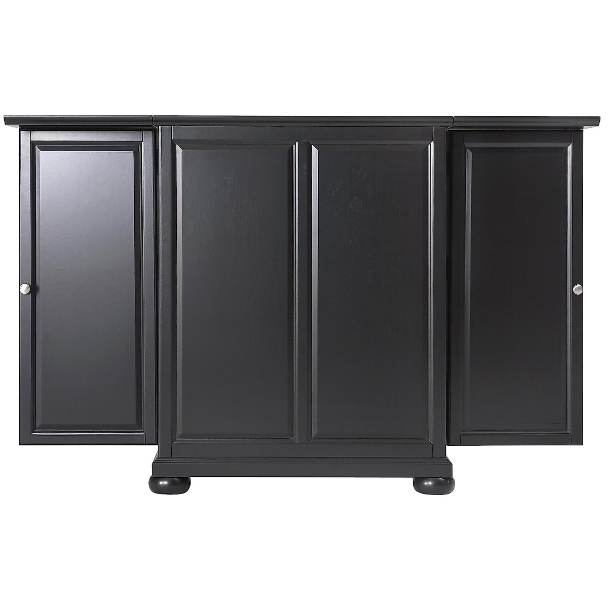 Crosley Furniture Alexandria Expandable Bar Cabinet with Storage Shelves, Drawer, and Wine Rack, Black